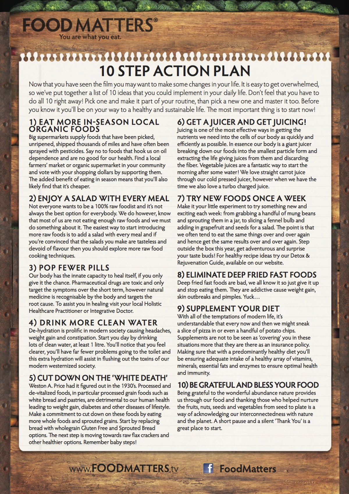 Food Matters - Action Plan - Change is Always Possible